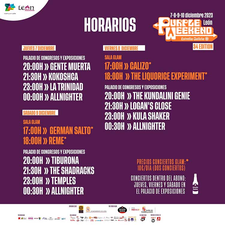 PURPLE WEEKEND ESTRELLA GALICIA - Cartel y entradas para el festival ...