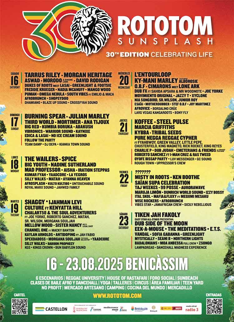 ROTOTOM SUNSPLASH - Cartel y entradas para el festival ROTOTOM SUNSPLASH