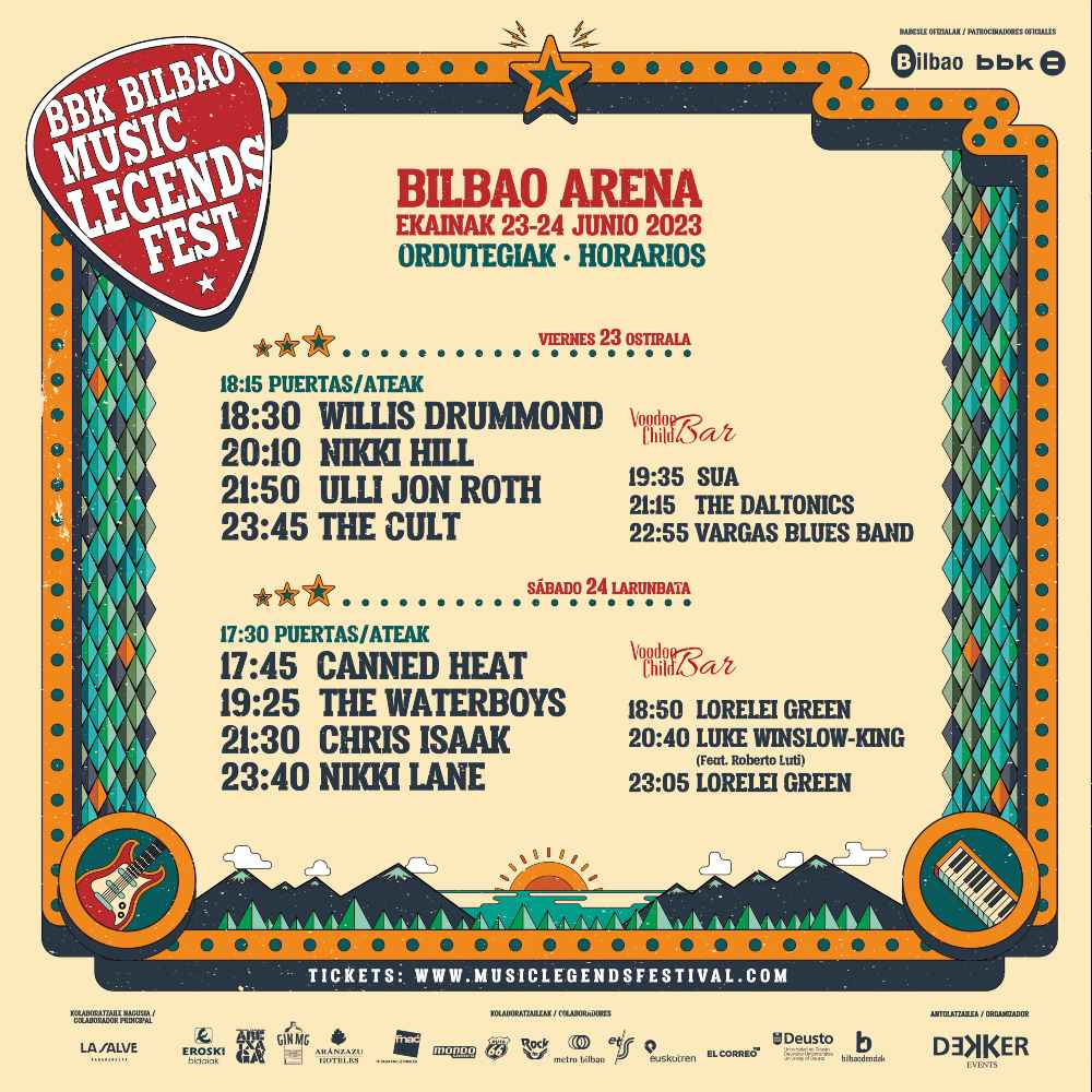 BBK Bilbao Music Legends Festival anuncia los horarios de su sexta edición
