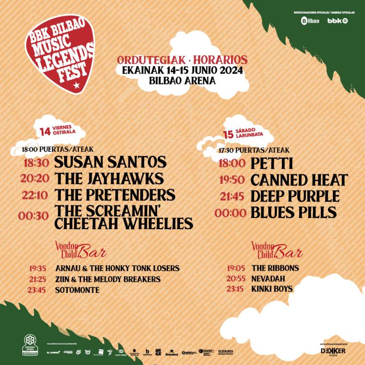 BBK Bilbao Music Legends Fest anuncia horarios y Warming Up