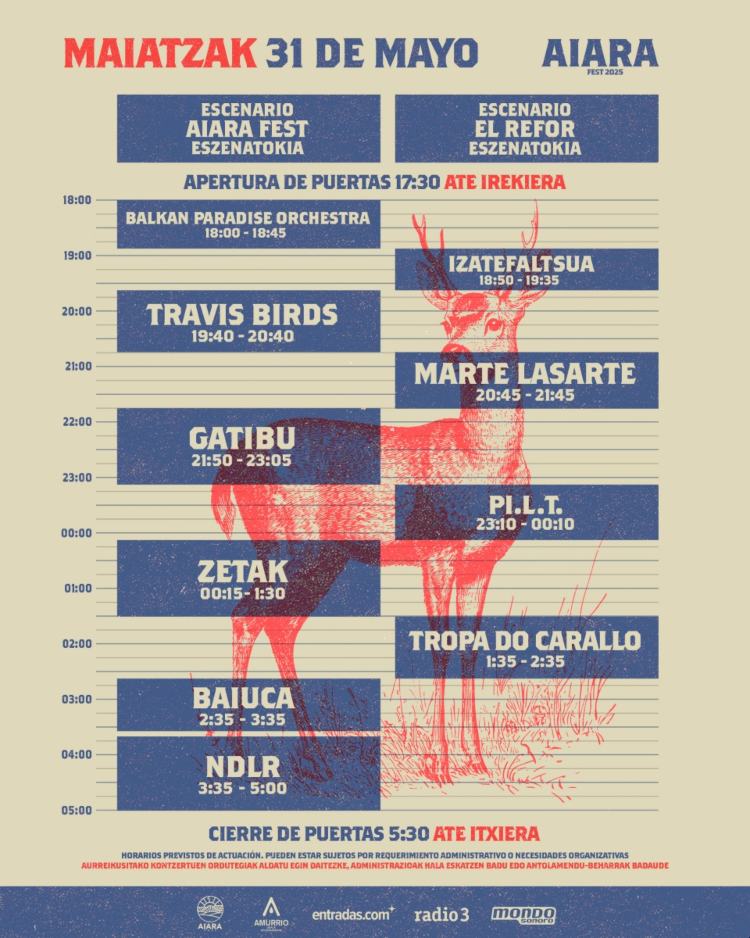 Horarios del Aiara Fest en Amurrio (2025) - MondoSonoro